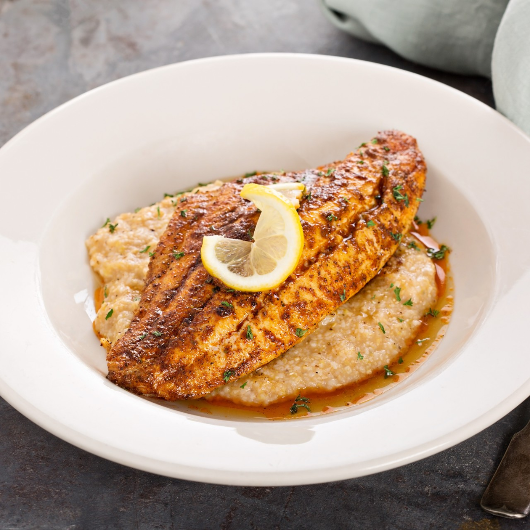 Citrus Blackened Mahi Mahi with Southern Grits – Olive Amelia